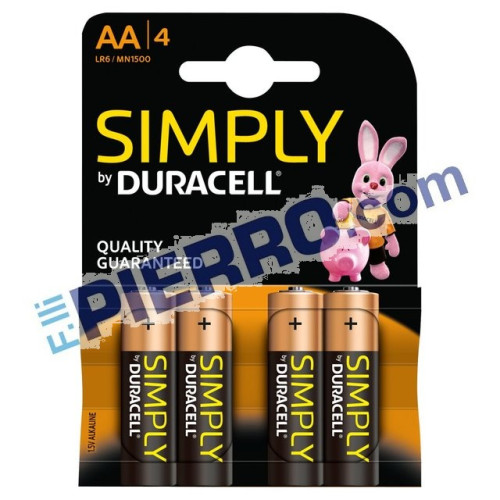 Batterie Duracell Simply stilo confezione 4 pezzi batteria