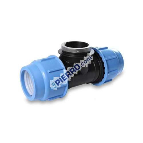 Raccordo a T dn 63 x 2" x dn63